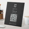 Black Scan Me To View Menu Order QR Code Pedestal Sign | Zazzle