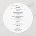 Black Script Elegant Round Wedding Menu | Zazzle