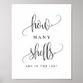 Black Script How Many Shells Do You Sea Game Poster | Zazzle