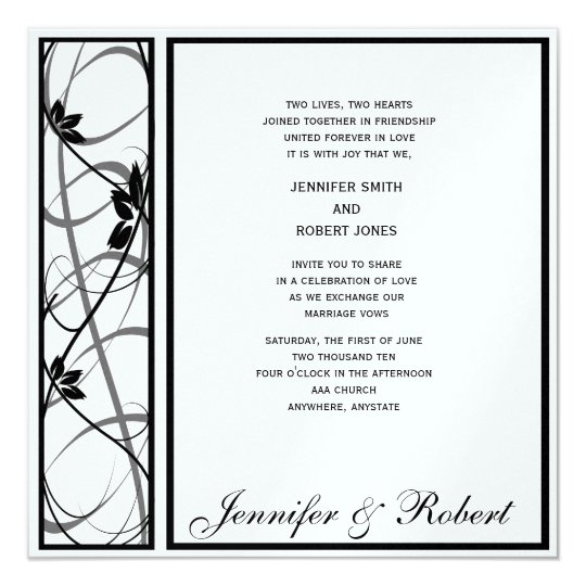Black Scroll Border Wedding Invitation | Zazzle.com