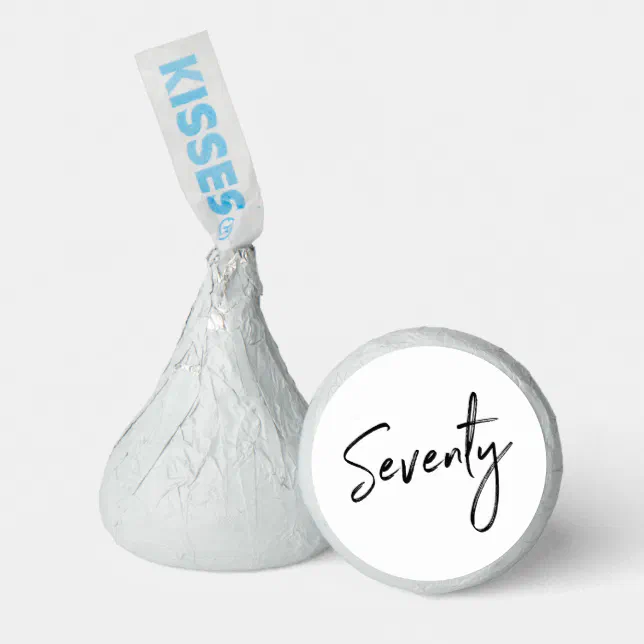 Black Seventy Modern Lettering 70th Birthday Party Hershey®'s Kisses ...