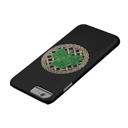 Black Shamrock On Celtic Knots iPhone 6 Case | Zazzle