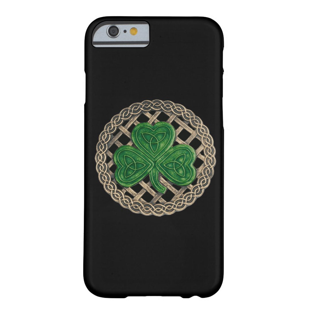 Black Shamrock On Celtic Knots iPhone 6 Case | Zazzle