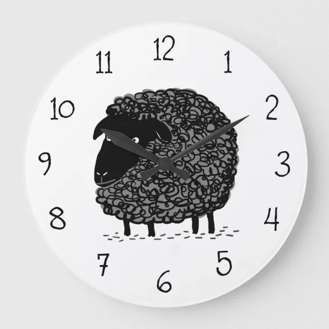 Black Sheep Large Clock | Zazzle