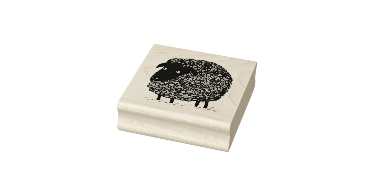 Black Sheep Rubber Stamp | Zazzle