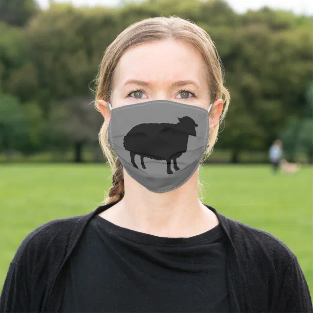 Black Sheep Silhouette Adult Cloth Face Mask | Zazzle