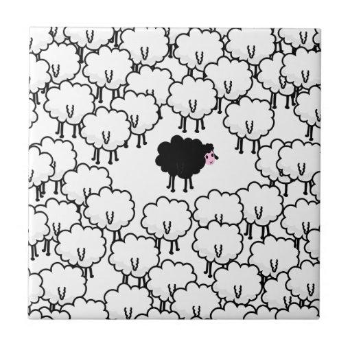 Black Sheep Tile | Zazzle
