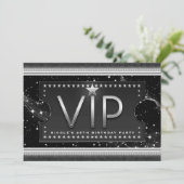 Black & Silver Chic Glam VIP Ticket Invitation | Zazzle