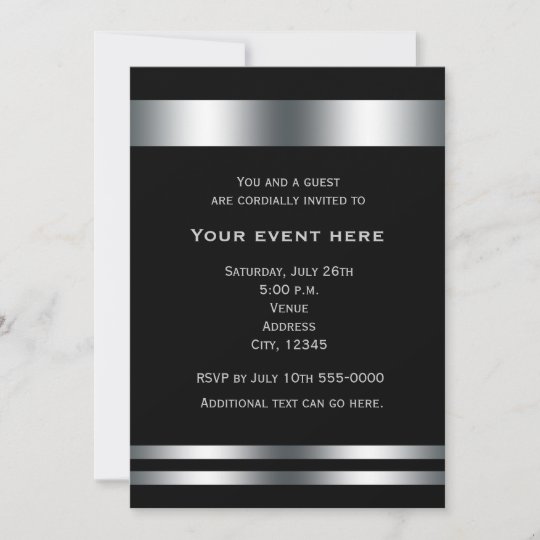 Black Silver Elegant Dinner Party Event Invitation | Zazzle.com