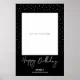 Black & Silver Happy Birthday Photo Frame Prop Poster | Zazzle
