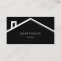Black silver house roof modern QR code Business Card | Zazzle