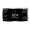 Black & Silver Logo Modern Room Spray Bottle Label | Zazzle