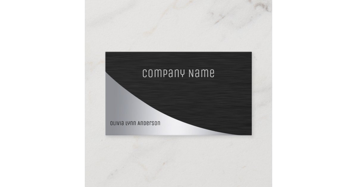 Black Silver Professional Business Card | Zazzle