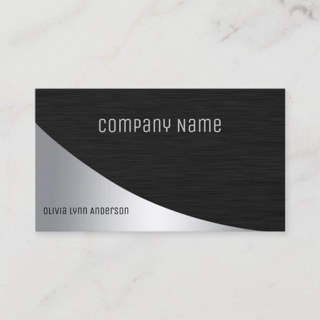 Black Silver Professional Business Card | Zazzle
