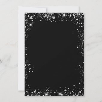 Black silver sparkle elegant luxury wedding invitation | Zazzle