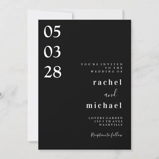 Black Simple elegant invitation | Zazzle