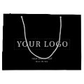 Black Simple Minimal Business Logo Shopping Bags | Zazzle