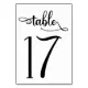 Black simple sign | 3.5x5 table number | Table 17 | Zazzle