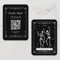Black Skeleton Halloween Wedding RSVP Qr Code Enclosure Card | Zazzle