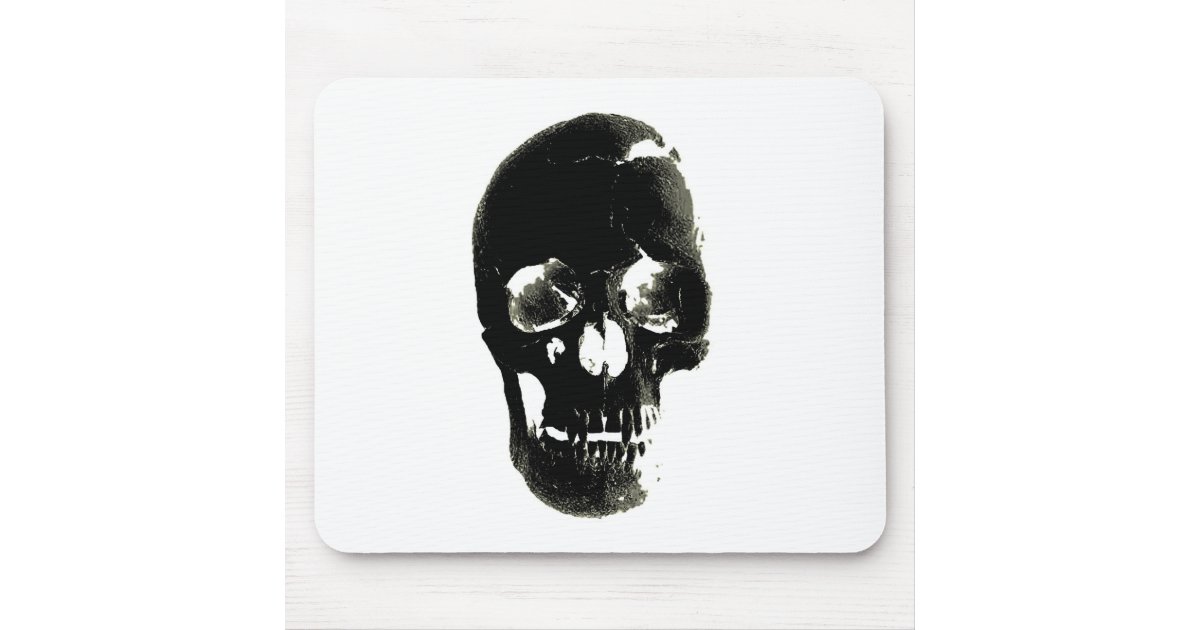 Black Skull - Negative Image Mouse Pad | Zazzle