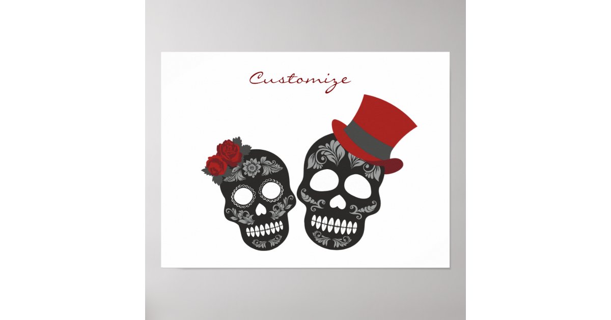 Black skulls Duo Thunder_Cove Poster | Zazzle