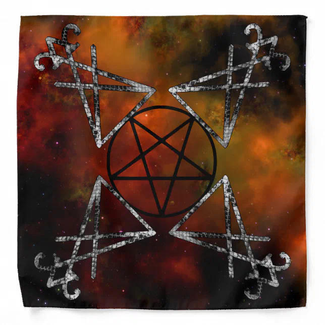 Black Snake Skin Sigil of Lucifer Fiery Nebula Bandana | Zazzle
