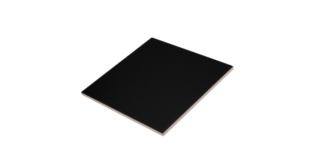 Black (solid color) ceramic tile | Zazzle