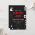 Black Solve the Mystery Escape Room Birthday Party Invitation | Zazzle