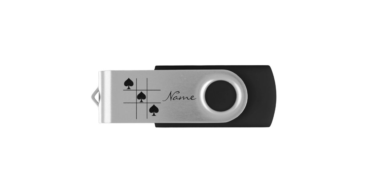 Black Spades Tic Tac Toe Thunder_Cove Flash Drive | Zazzle