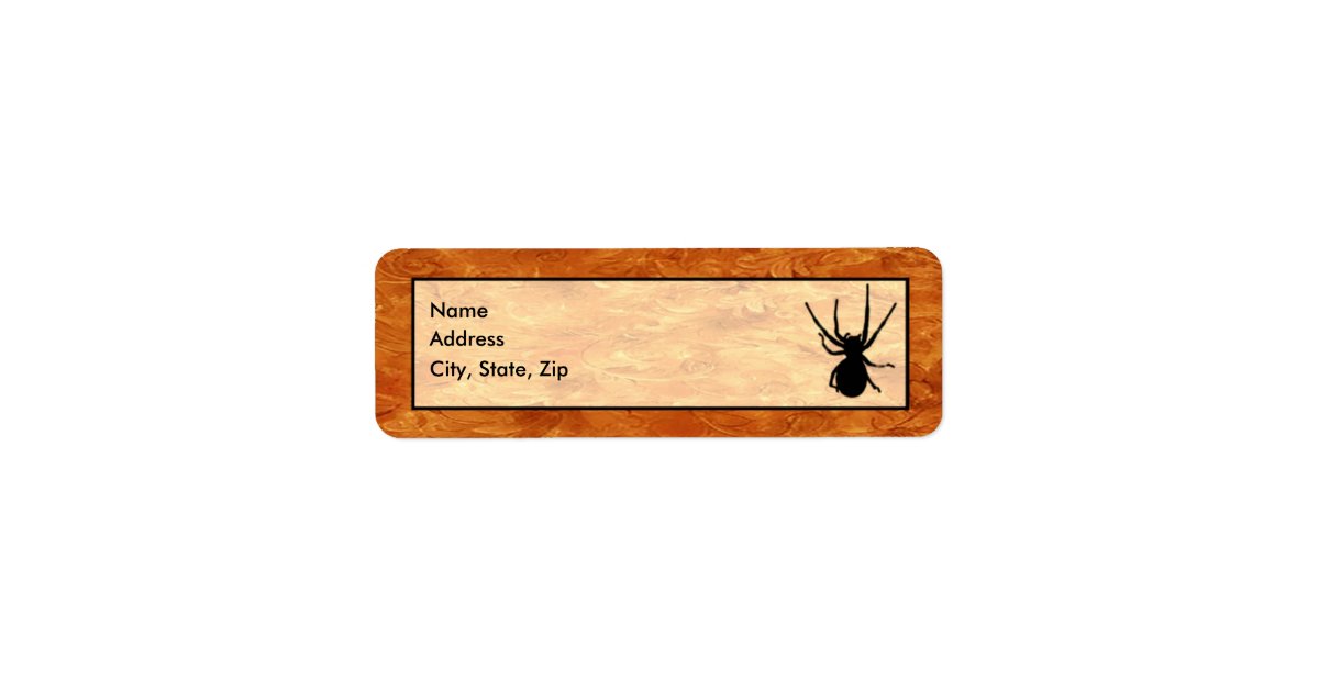 Black Spider Address Labels Template | Zazzle