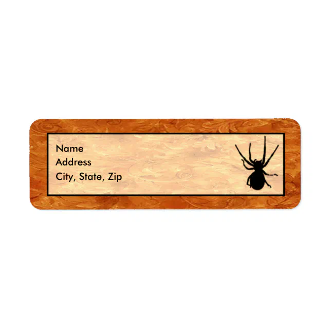 Black Spider Address Labels Template | Zazzle