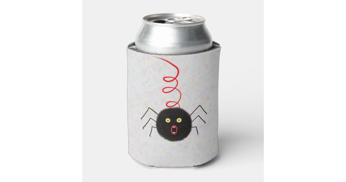 Black spider can cooler | Zazzle