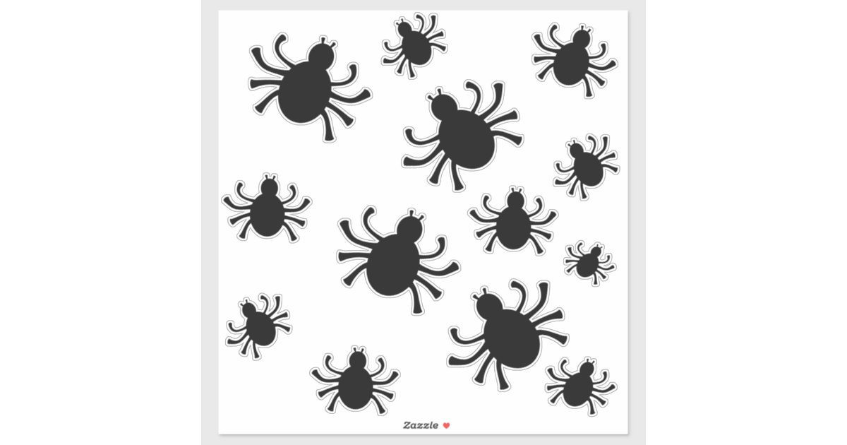 Black Spider Decorations for Halloween Sticker | Zazzle
