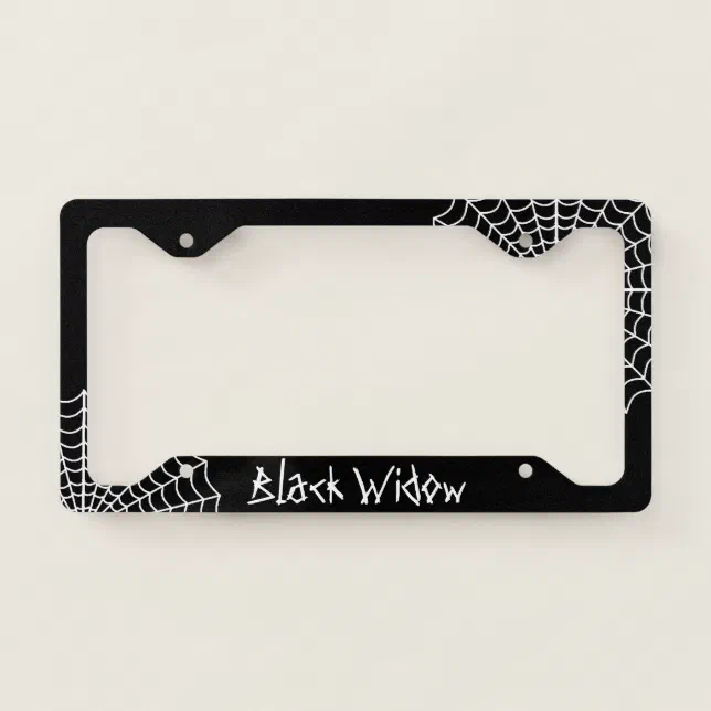 Black Spider Themed License Plate Frame | Zazzle
