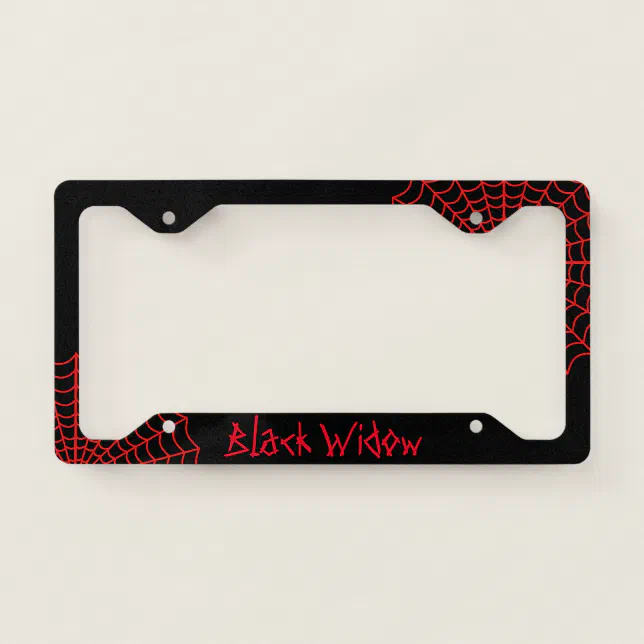 Black Spider Themed License Plate Frame | Zazzle