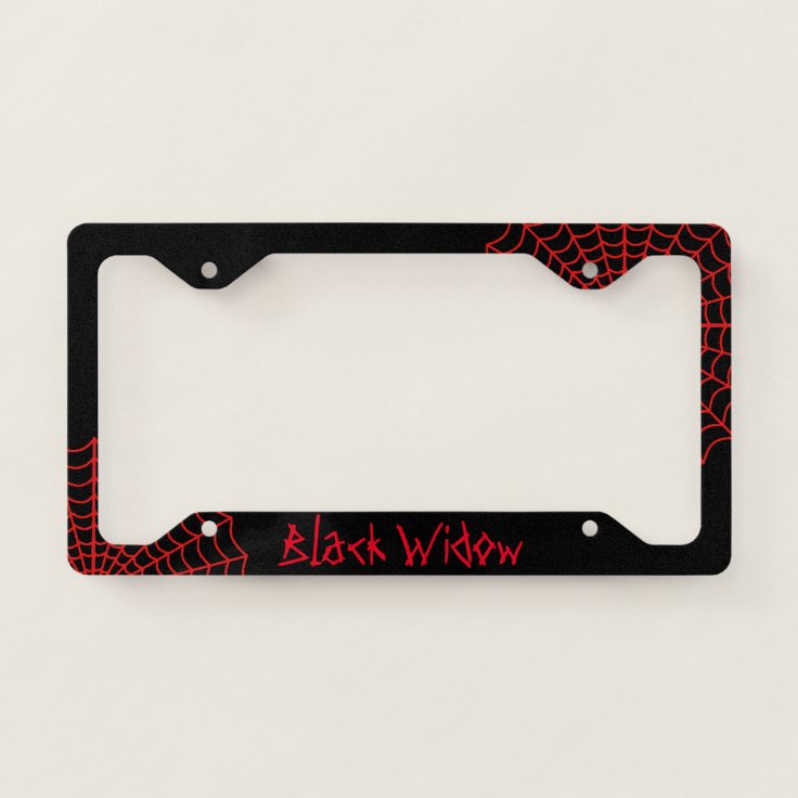 Black Spider Themed License Plate Frame | Zazzle