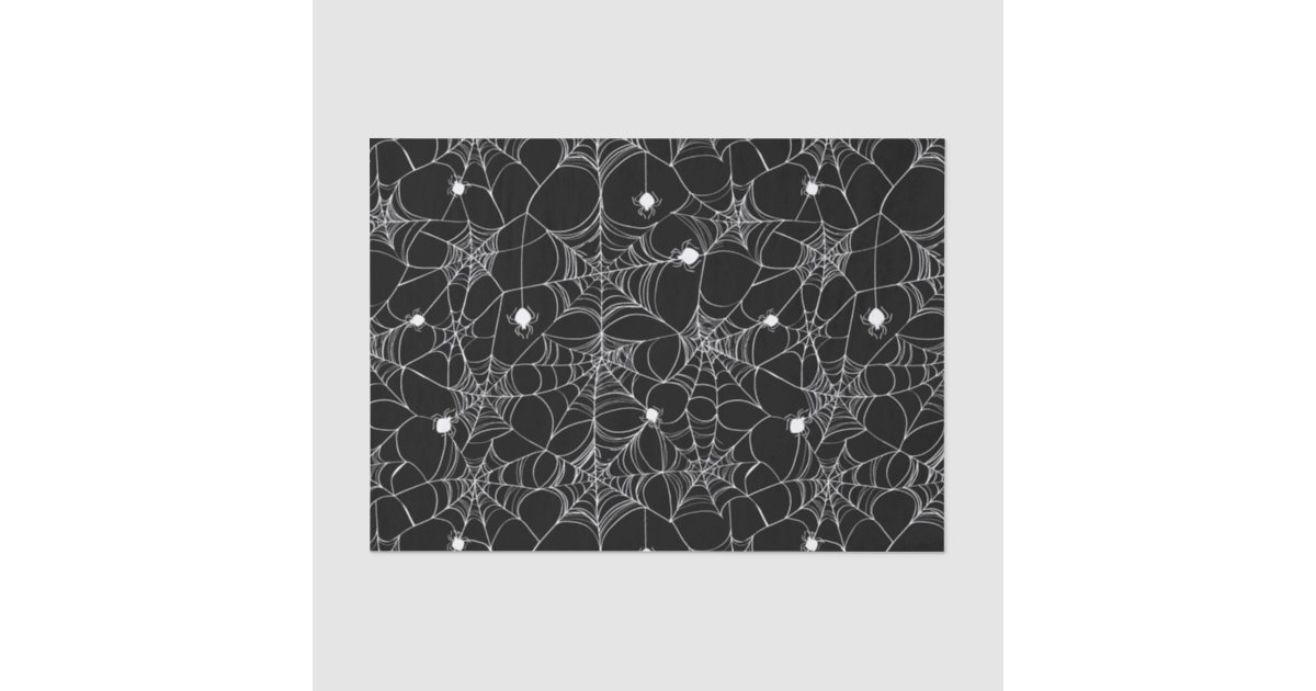 Black Spider Web Halloween Tissue Paper | Zazzle