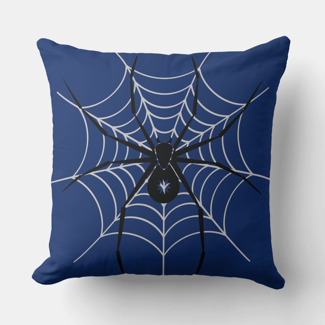 Black Spider Web Throw Pillow | Zazzle