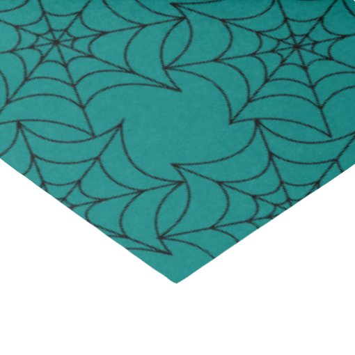 Black Spider Webs on Teal Decoupage Tissue Paper | Zazzle