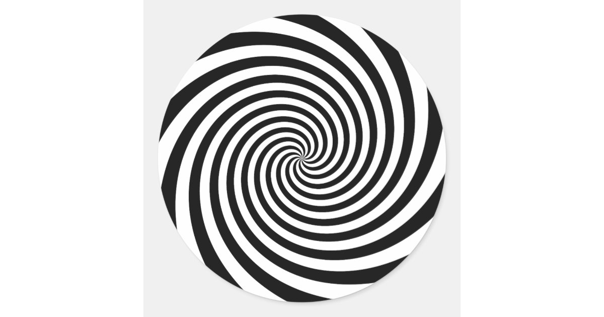 Black Spiral Classic Round Sticker | Zazzle