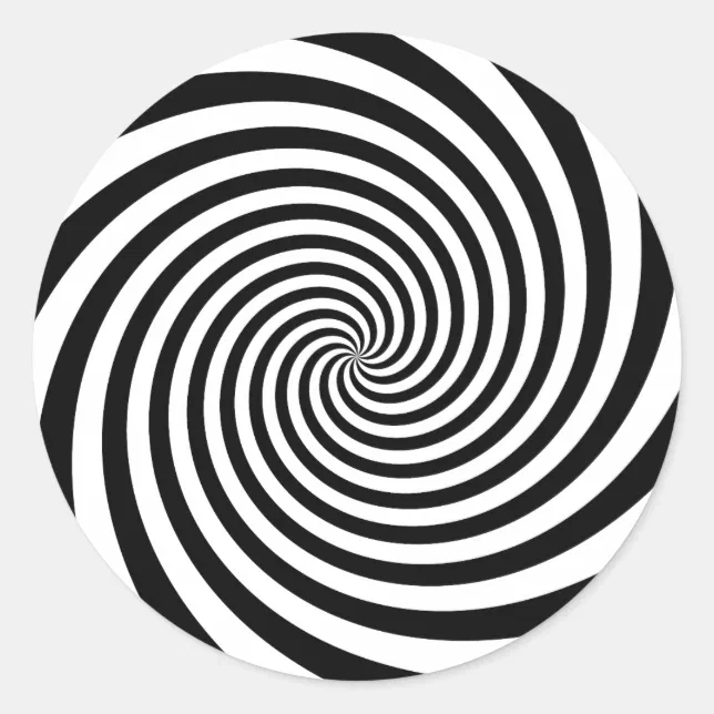 Black Spiral Classic Round Sticker | Zazzle