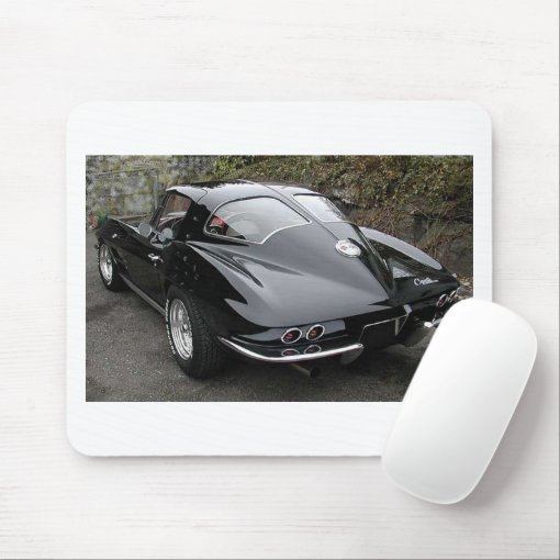 Black Split Window Classic Corvette Mouse Pad | Zazzle