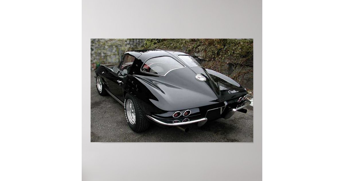 Black Split Window Classic Corvette Poster | Zazzle