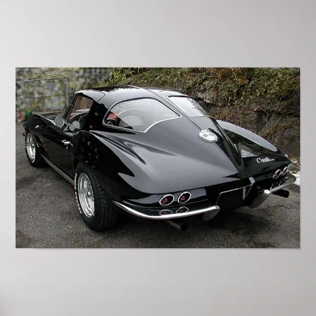 Black Split Window Classic Corvette Poster | Zazzle