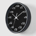 Black Square Root Clock - Mathematics Math Clock | Zazzle