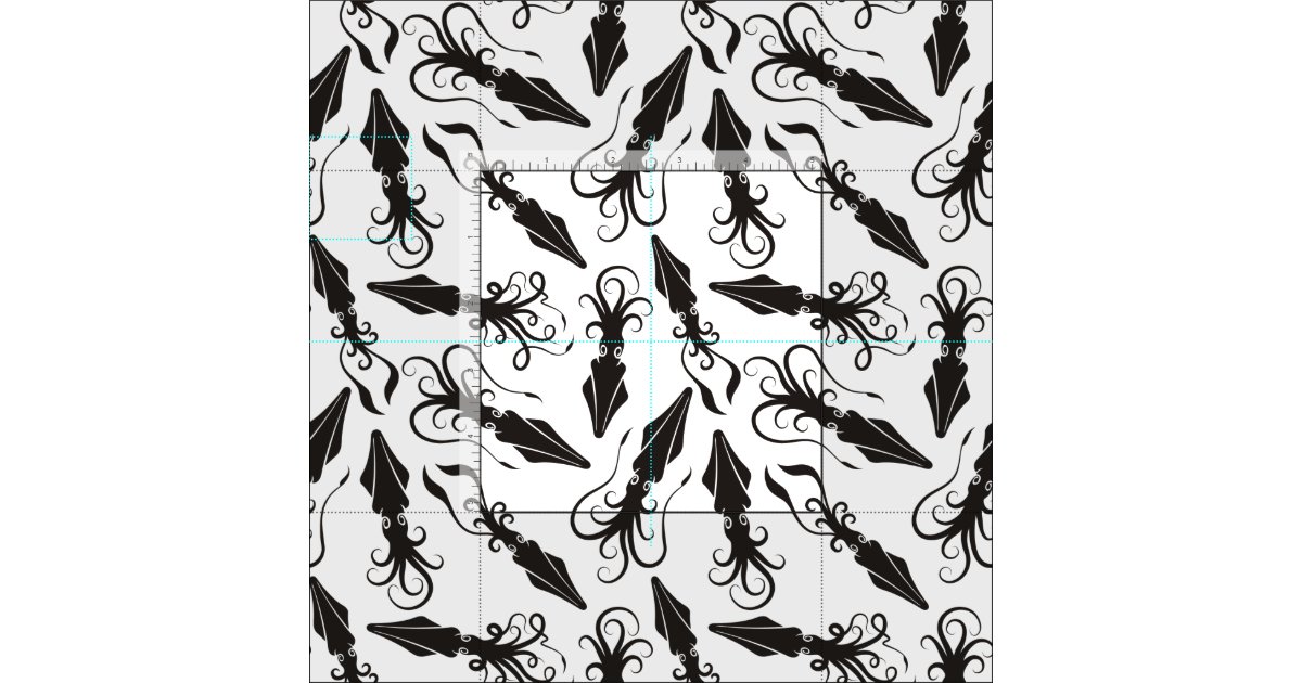 Black Squid Pattern Fabric | Zazzle
