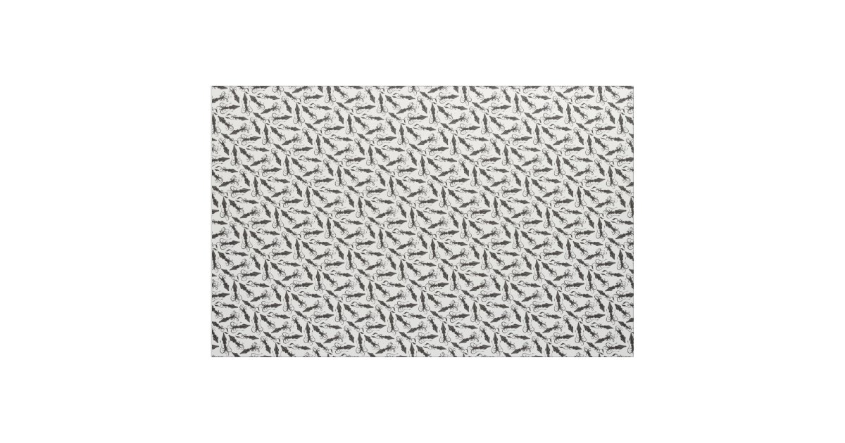 Black Squid Pattern Fabric | Zazzle