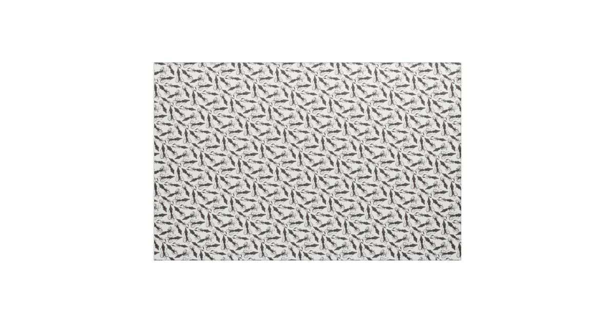 Black Squid Pattern Fabric | Zazzle
