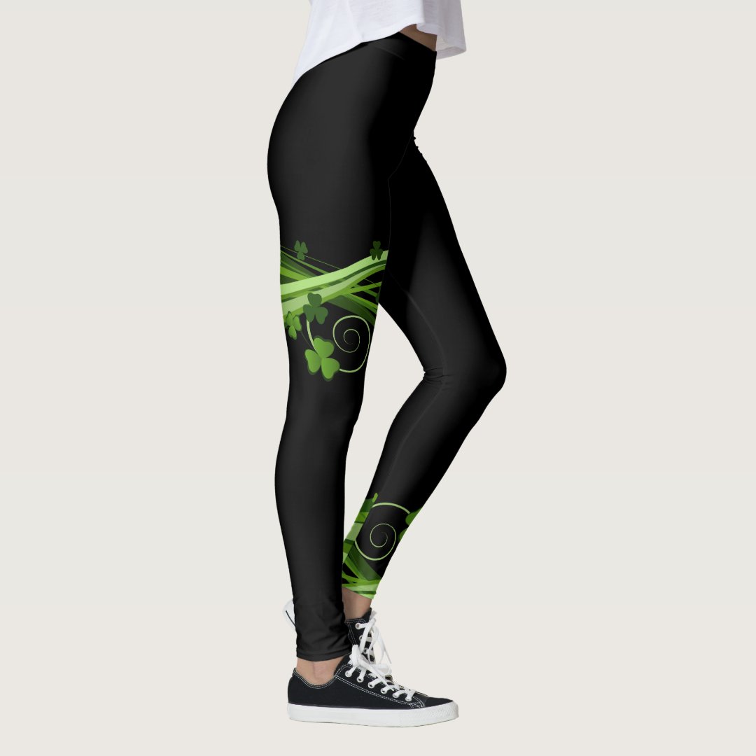 Black St Patrick's Day Leggings Patrick Pants | Zazzle