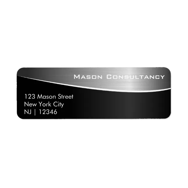 Black Stainless Steel, Matching Address Label | Zazzle
